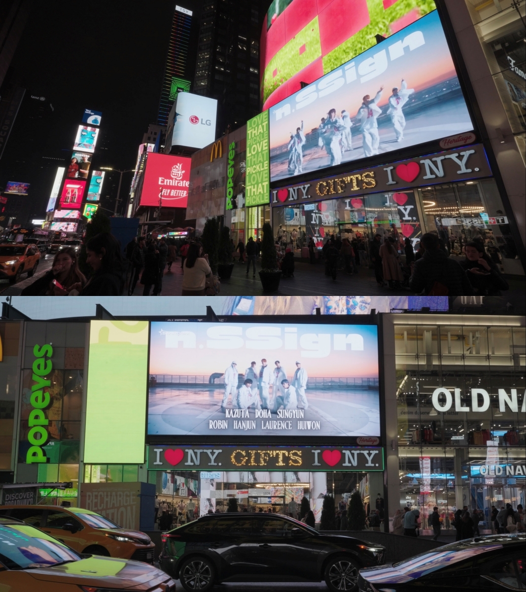 n.SSign, New York Times Square, U.S.A., appears on a large electronic ...